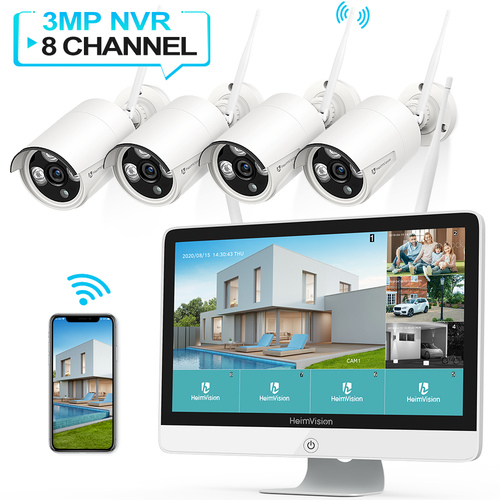 HeimVision 3MP Security Camera System with 4Pcs Outdoor Cameras 15.6 ...