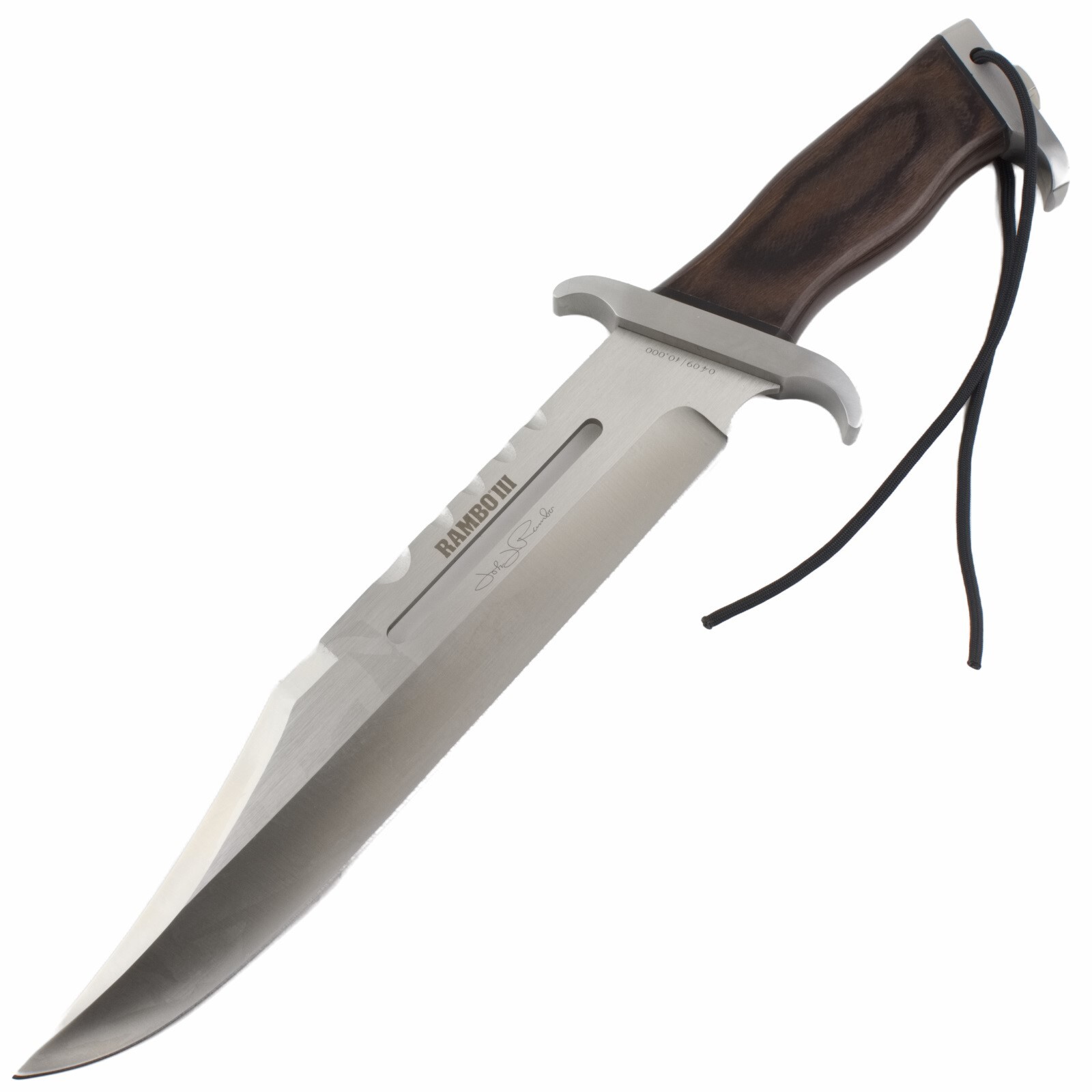 John Rambo III Signature Bowie Fixed Blade Knife Wood Handle | eBay