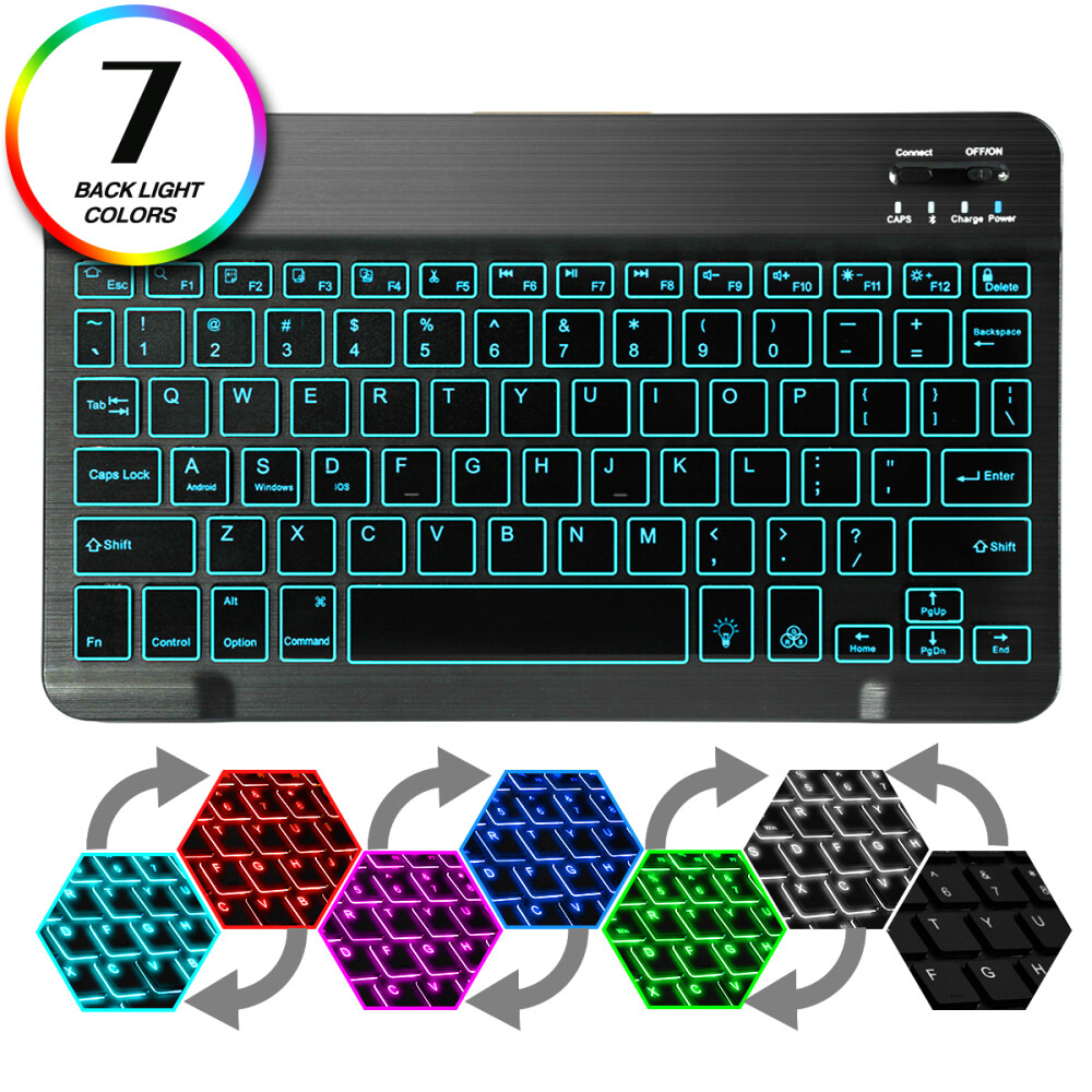 QWERTY Wireless Bluetooth Backlit Keyboard For Apple iPad Android ...