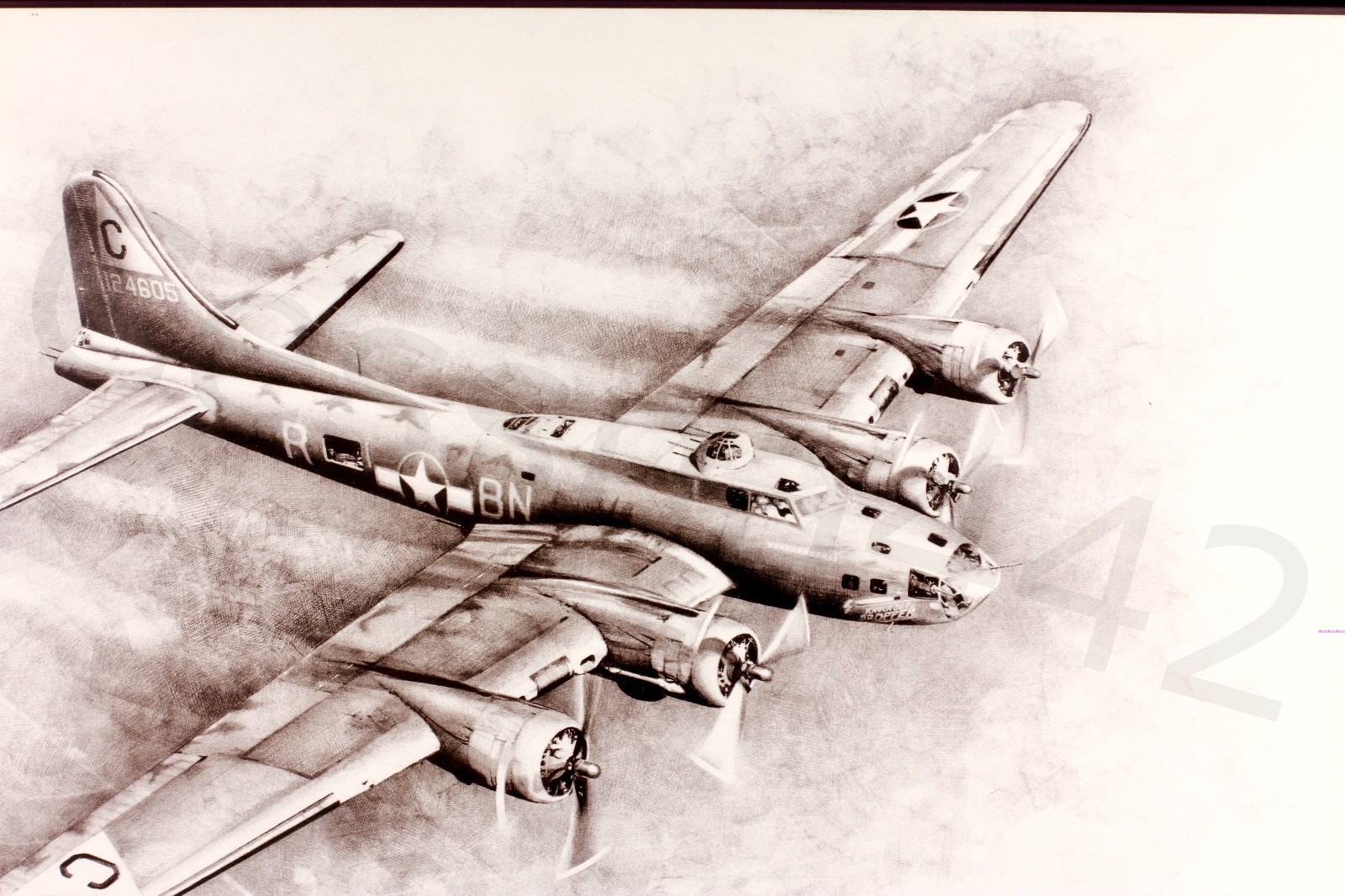WITKOFF - Art Print - B-17F 'Knockout Dropper' Framed SIGNED Number 240 ...