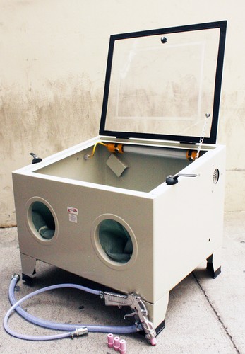 90 Liter Top Loading Abrasive Sand Blaster Blast Cabinet Box Glass Bead ...