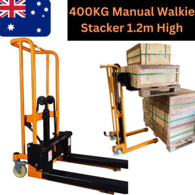 400 kg Manual Forklift | Platform Stacker | Walkie Stacker 1200 mm Pre ...