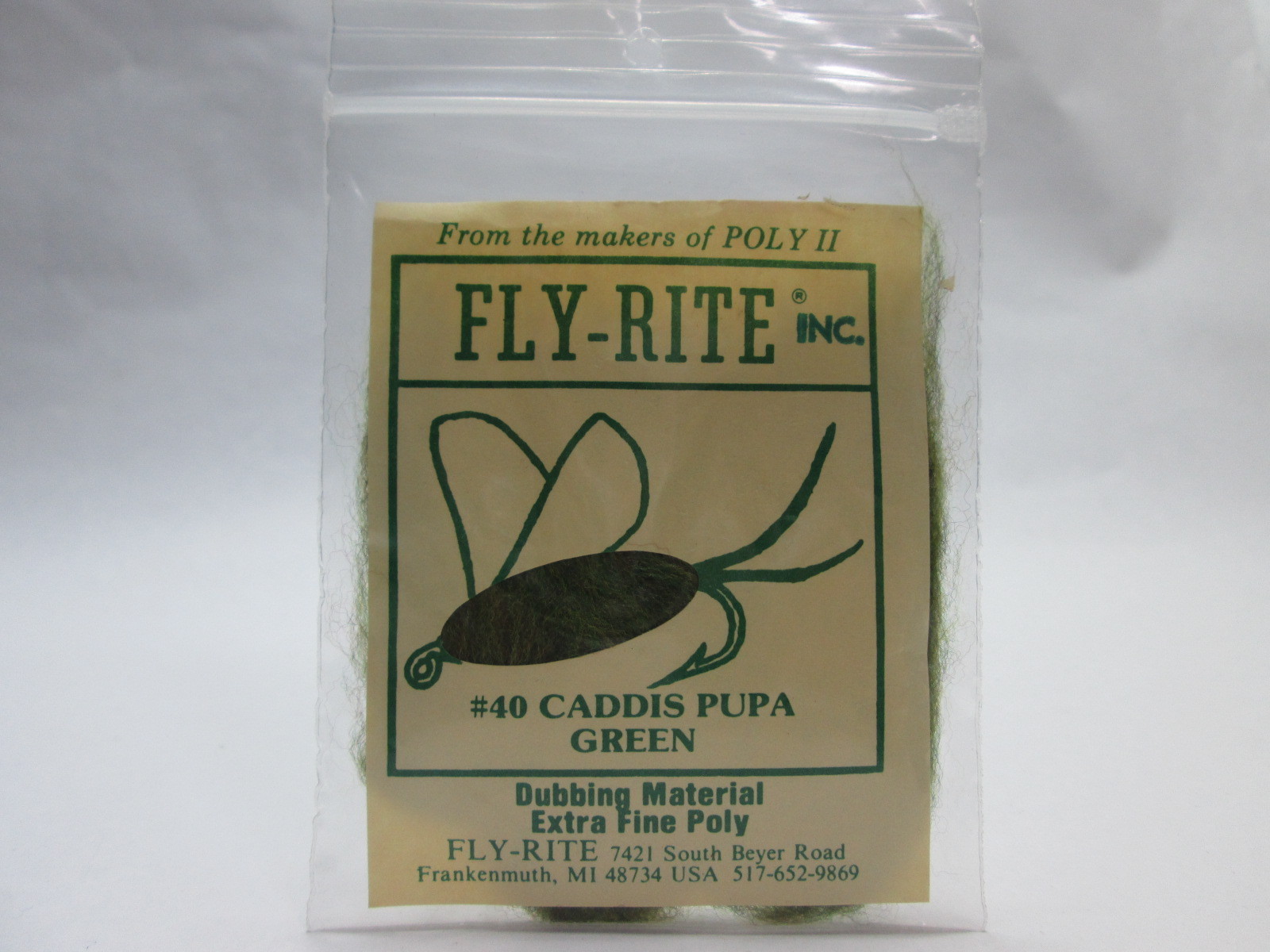 FLY-RITE,INC. Dubbing Material Extra Fine Poly #40 CADDIS PUPA GREEN #K ...