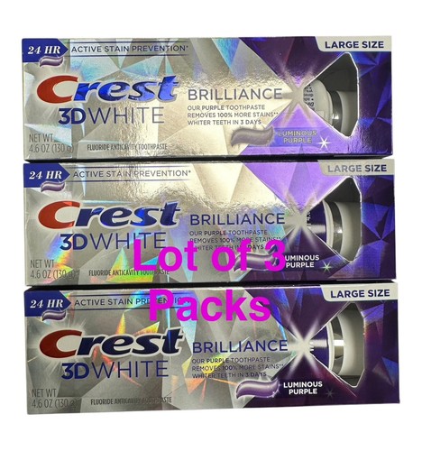 Crest 3D White Brilliance Purple Teeth Whitening Toothpaste, 4.6 oz ...