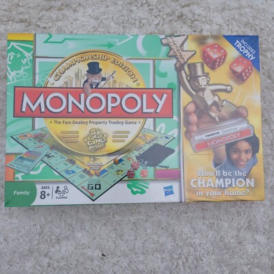 Monopoly Family Game Championship Edition 2009 Sealed Includes Trophy ...