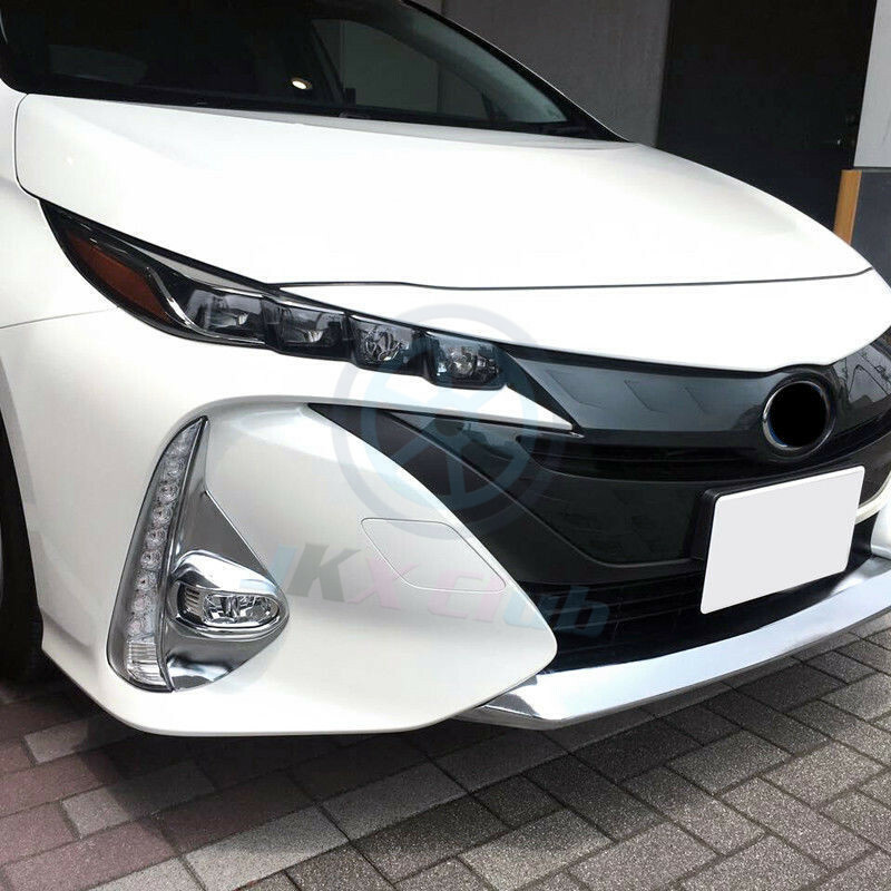 2PCS Plate h Front Fog Light Cover Trim for Toyota Prius Prime / PHV ...