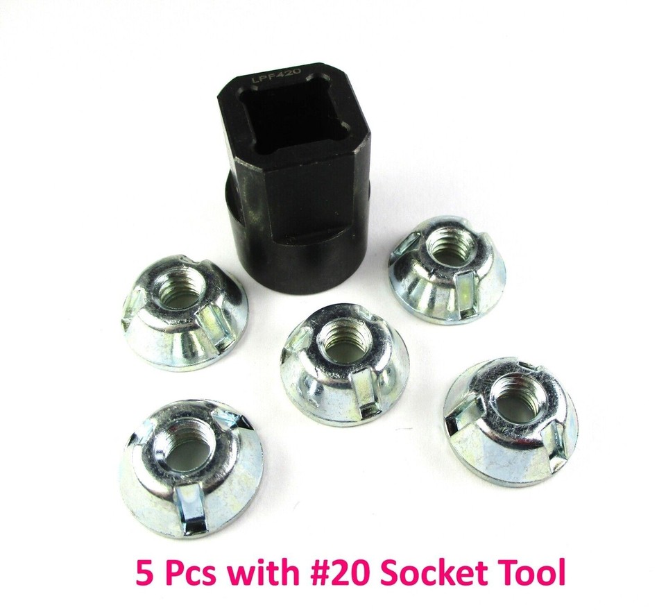 Tri-Groove 1/4" Tamper Proof Security Nut Anti-Theft Fasteners & #20 ...