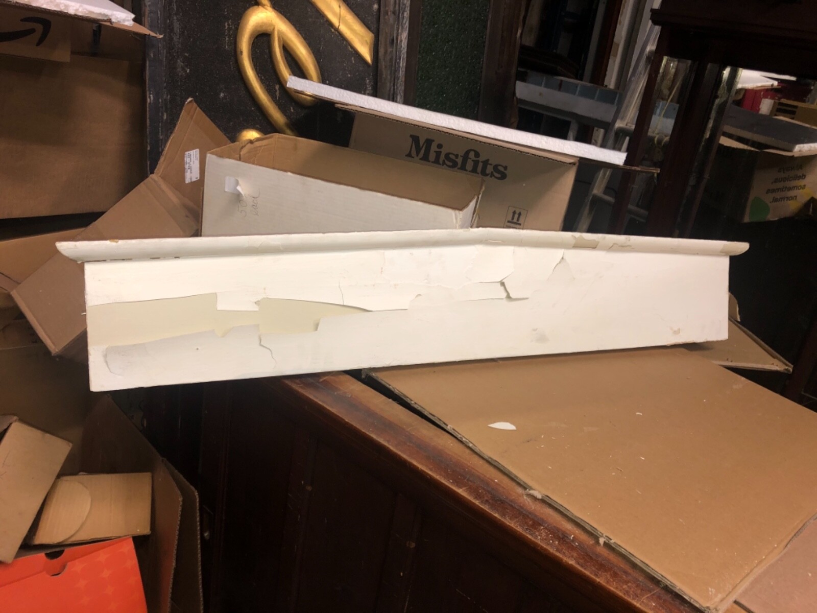 c1860 vintage WINDOW pediment VICTORIAN lintel ~ header 45/43” x 8.5 x ...