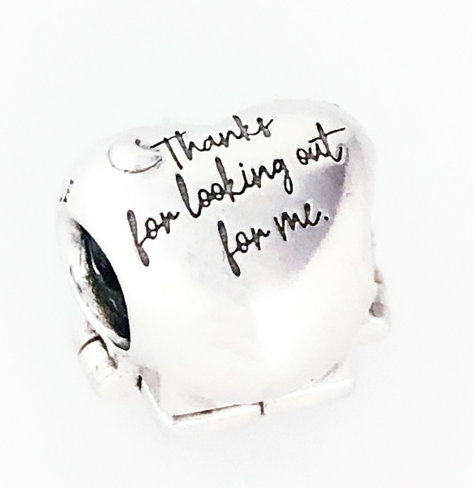 NEW 100% Authentic PANDORA 925 Window Heart Thanks Mom Charm Pendant ...