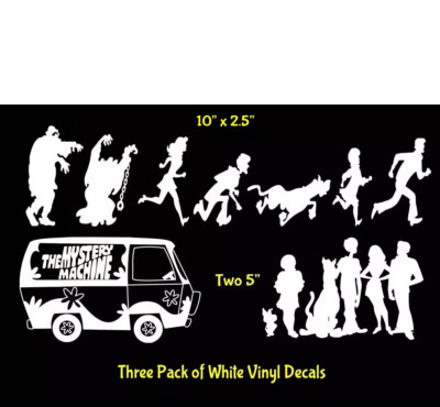 The Mystery Machine The Scooby Doo Gang 3 Pack Vinyl Decals Car Truck ...