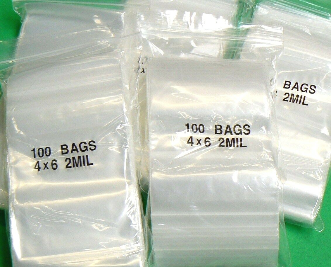 4" x 6" ZIP Slide Lock Bags 500 2Mil Clear Reclosable Zip Seal Lock ...