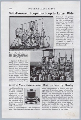 1935 Article - Loop the Loop Amusement Park Ride Vintage Rider Powered ...