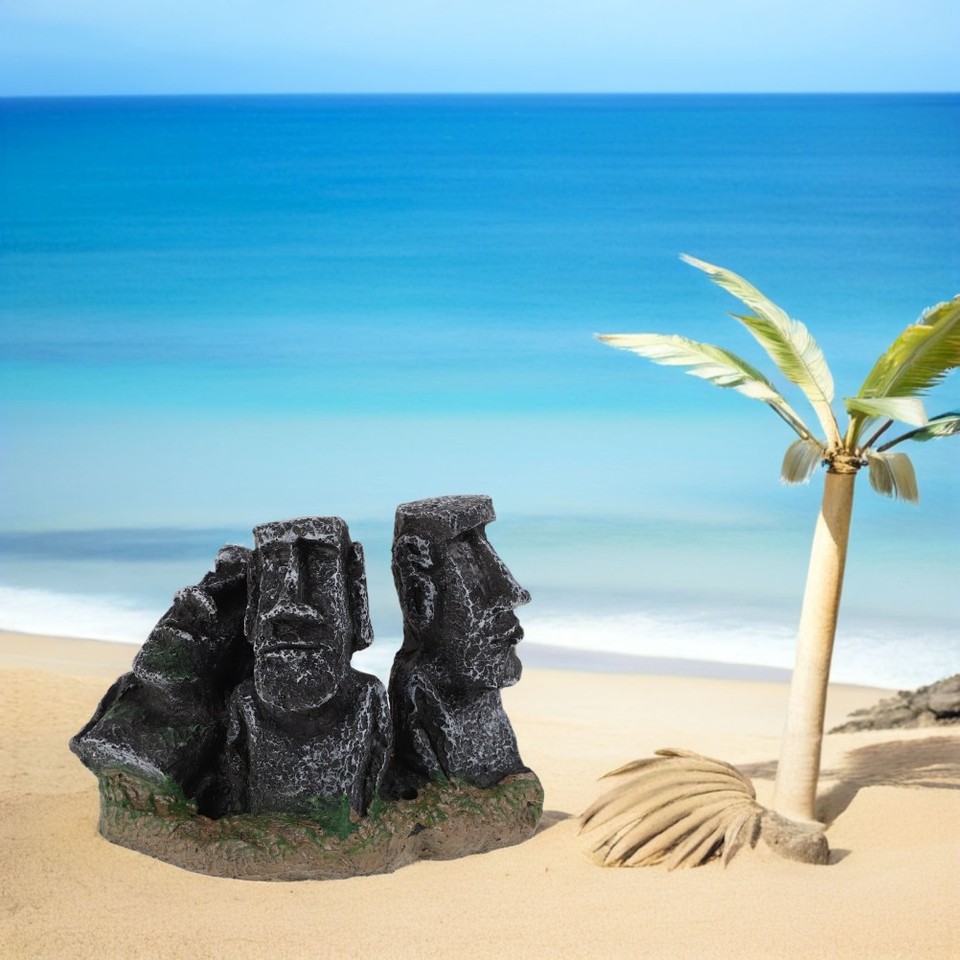 2Pcs Resin Statues Moai Figurines for Bonsai Landscape Design | eBay ...