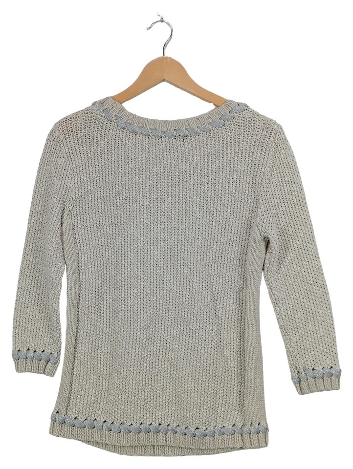 Mango Pull Femme Beige Maille Métallisé Casual (EU 38, INT M) | eBay