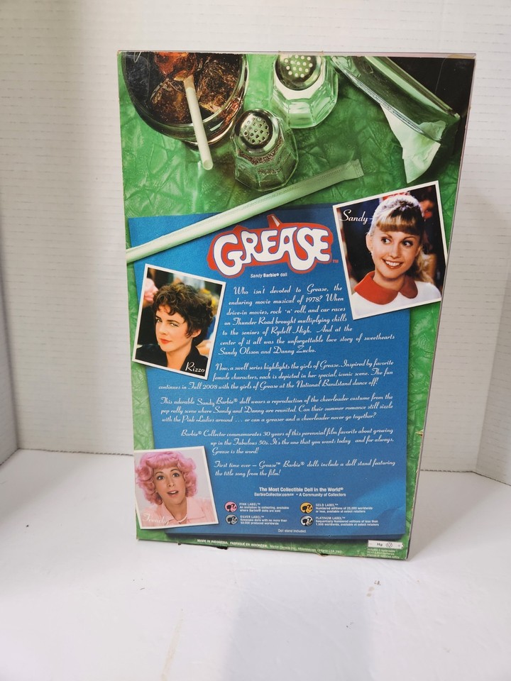 GREASE CHEERLEADER SANDY BARBIE DOLL 2007 PINK LABEL MATTEL M0683 NRFB ...