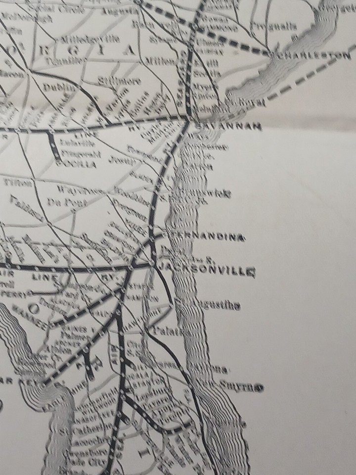 1905 Train Route Map SEABOARD AIR LINE SYSTEM railroad Stations Depot ...