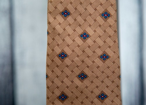 Ricardo Benetti Silk Tie - 58.5" X 3" - Basket Weave Pattern *See ...