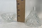 Vintage Romania Lead Crystal Pear Shaped Lidded Trinket Box Diamond Cut ...