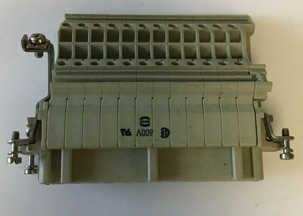 HARTING HS12 "FEMALE" 16A 380V / HAN E AV TERMINAL BLOCK CONNECTOR 600V ...