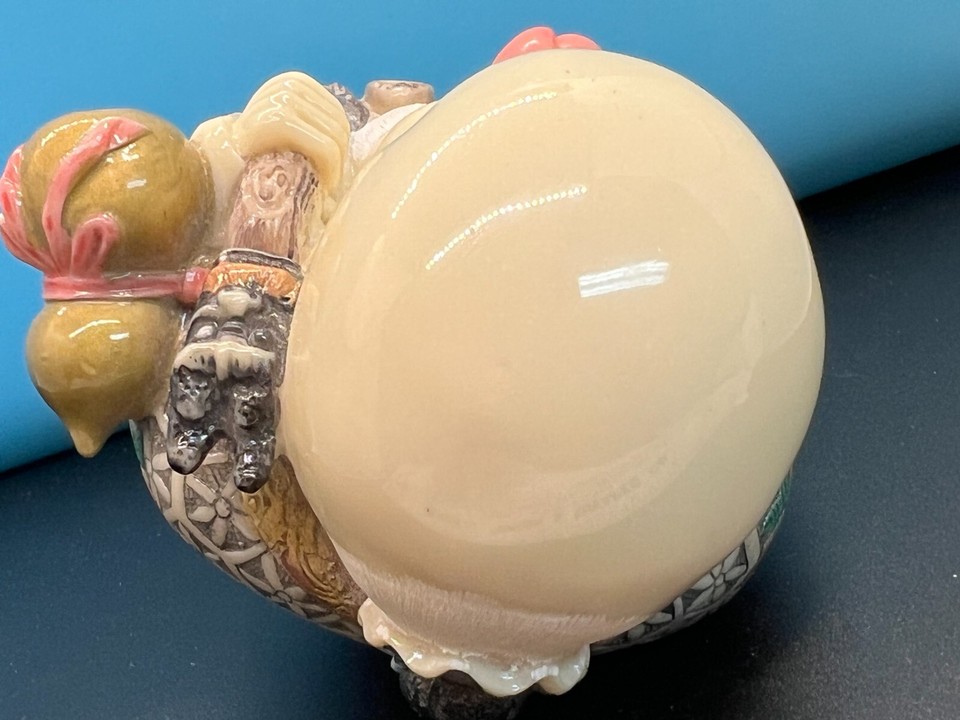 Chinese Shou Xing Gong God of Longevity Resin Figurine with peach ...