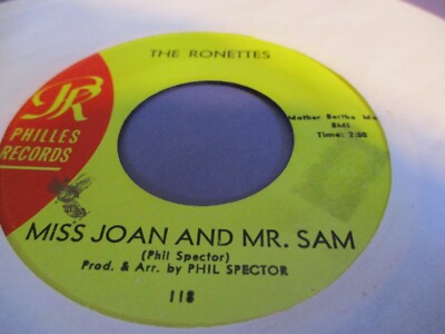 1963 THE RONETTES Miss Joan & Mr. Sam 7" Phillies 118 R&B Soul VG+ | eBay