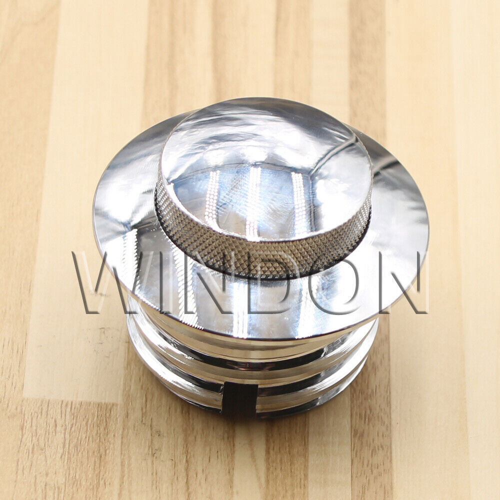 HQ Silver Flush Pop Up Reservoir Gas Cap Vented Fuel Tank For Harley ...