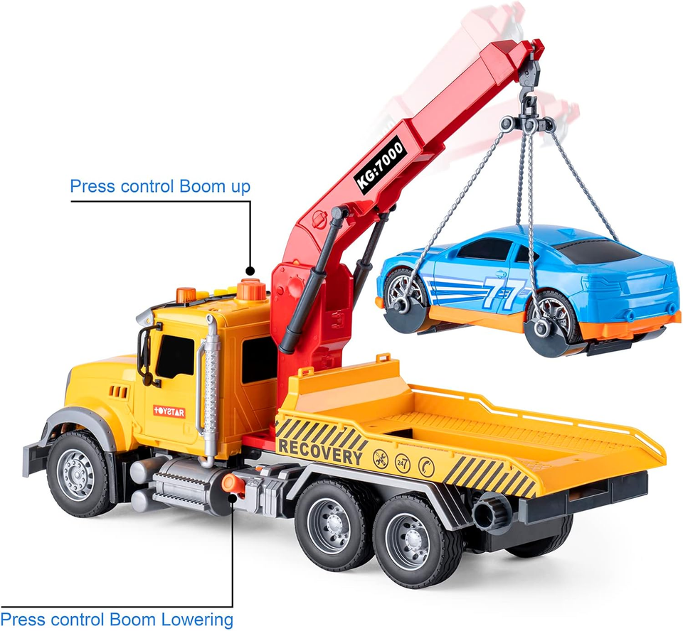 Big Tow Trucks Toy Trucks with Hook and Car for Boys Pull Back Truck ...
