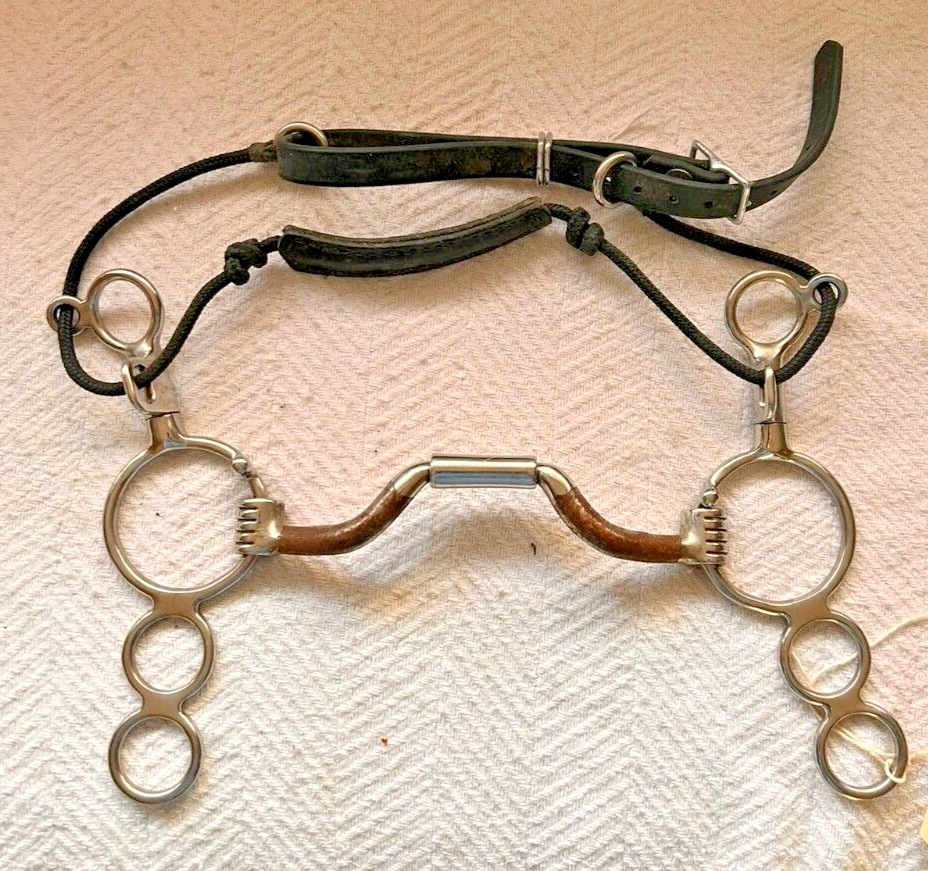 Myler 3-Ring Combo Shank, Sweet Iron Wide Ported Barrel Bit, MB 33 ...