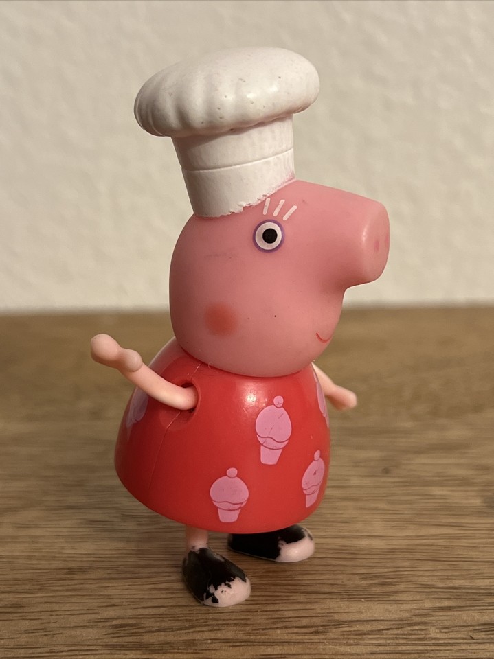 Peppa Pig Mummy Pig In Chef Hat 3” Action Figure Peppa Plastic Toy (PRE ...