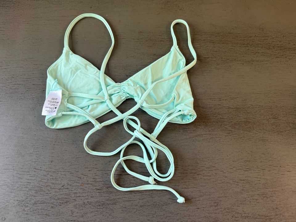 NEW ligth blue L SPACE swimsuit bikini top size large | eBay