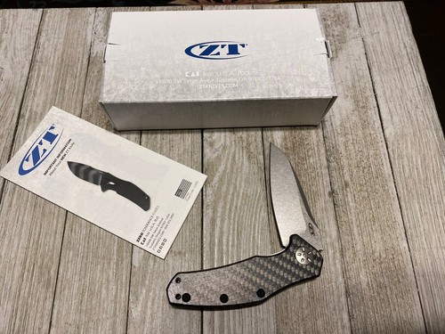 Zero Tolerance Assisted Open ZT Folder Carbon Fiber Pocket Knife S35VN ...