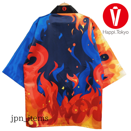 Happi. Tokyo Fire Red Blue Japan Traditional Kimono Coat Jacket Male ...