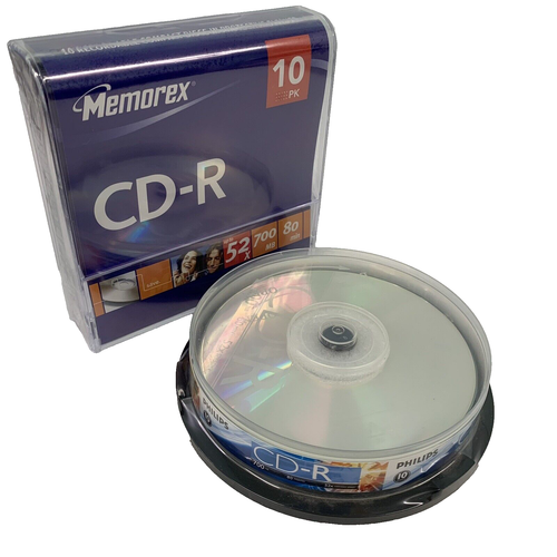 NEW Philips Memorex Blank CD-R Lot of 20 Discs 700mb/80min 52X 2 Packs ...