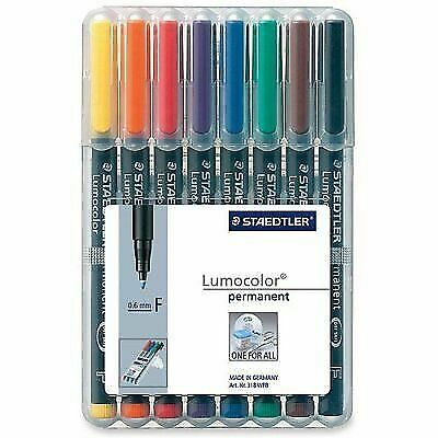 318 Wp8 Staedtler Lumocolor Permanent Marker Fine Set 8 for sale online ...