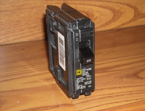 NEW SQUARE D DP-4075 Type HOM120 Circuit Breaker 20-Amp 10kA 1-Pole NEW ...