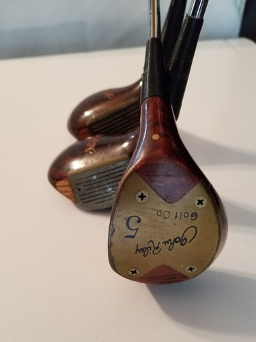 John Riley Golf Co. Vintage Set of RH Woods 1,3,5 Power Tip Steel Shaft ...