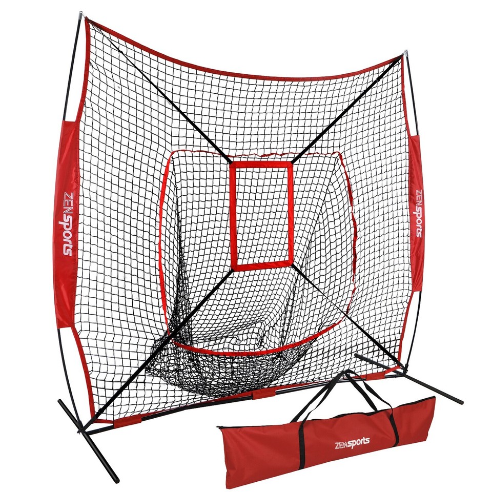 7×7' Baseball Softball Net Practice Hitting Batting Training Net w ...
