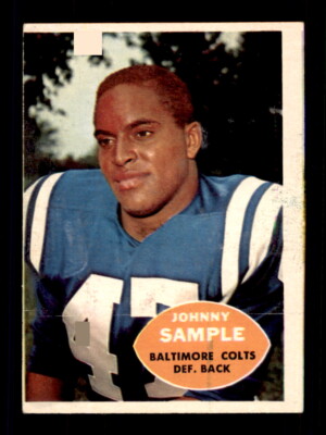 1960 Topps #9 Johnny Sample - Crease Free | eBay