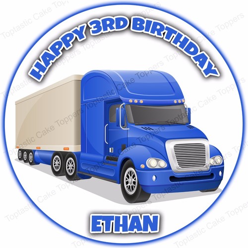 Personalised HGV Truck Articulated Lorry Edible Icing Birthday Party ...