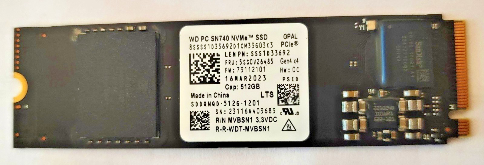 512GB WD PC SN740 NVMe M.2 2280 PCIe Gen4 x4 SSD