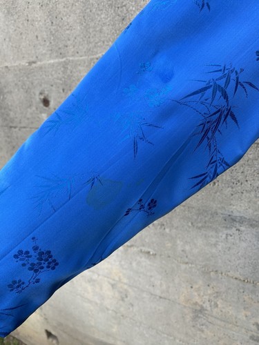 Vintage Silk Reversible Red & Royal Blue Floral Chinese Style Tang Suit ...