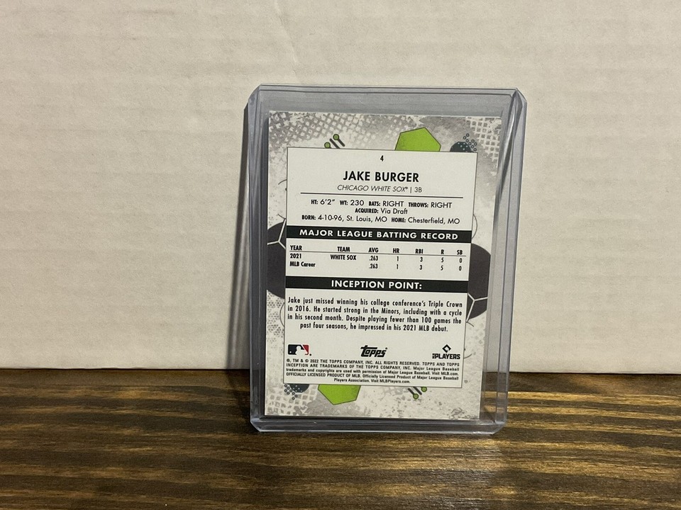 2022 Topps Inception Baseball Jake Burger Green RC | eBay
