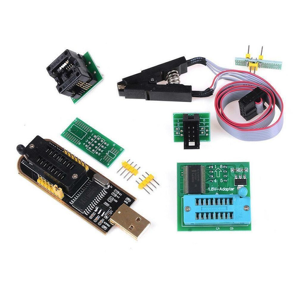 HIGH QUALITY usb programmer CH341A + SOIC8 clip + 1.8V + C1F3 adapter ...
