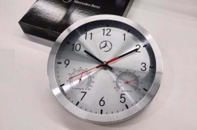 Official Mercedes-Benz Silver Aluminium Wall Clock B67870476 New Gift ...