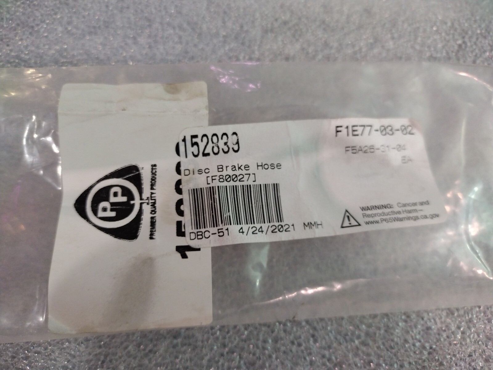 Premier 152839 disc brake hose 15" Long (F80027) F1E77-03-02 / F5A26-31 ...