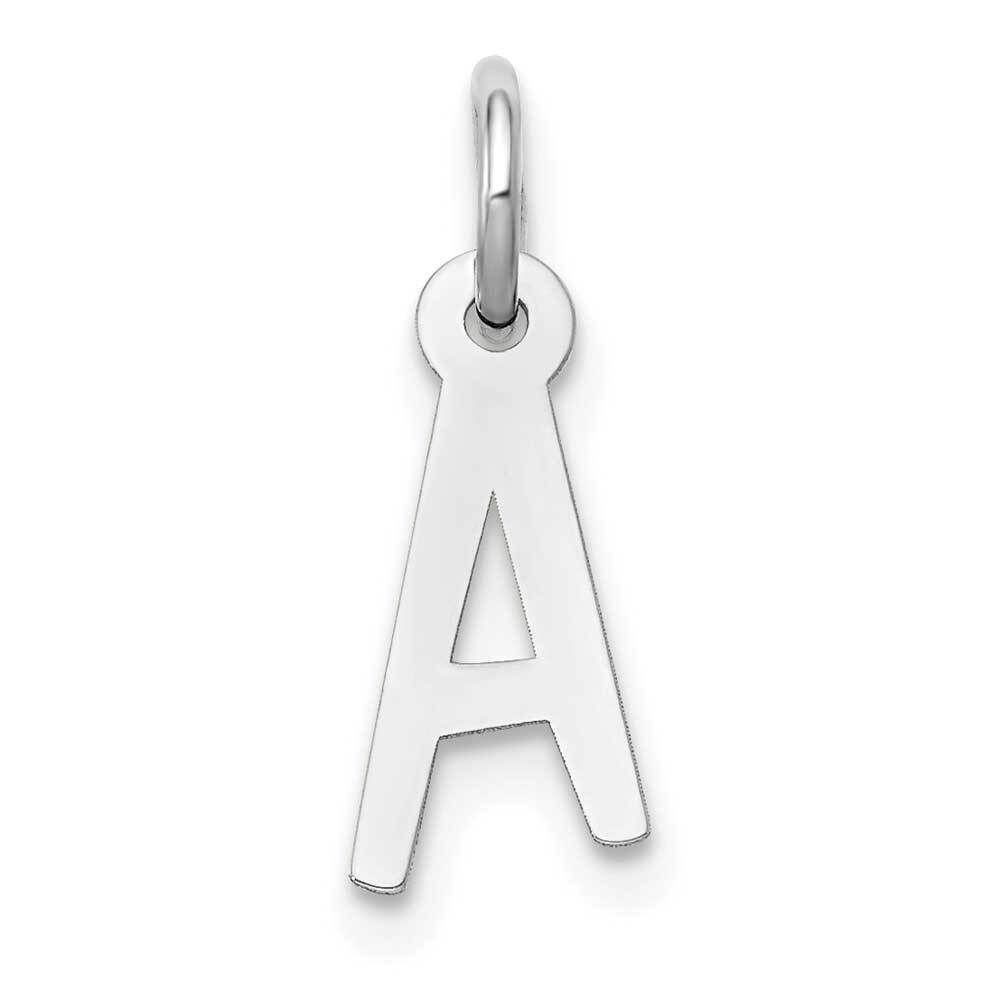 14k White Gold Small Slanted Block Letter A Initial Charm 0.3 x 0.5 in ...