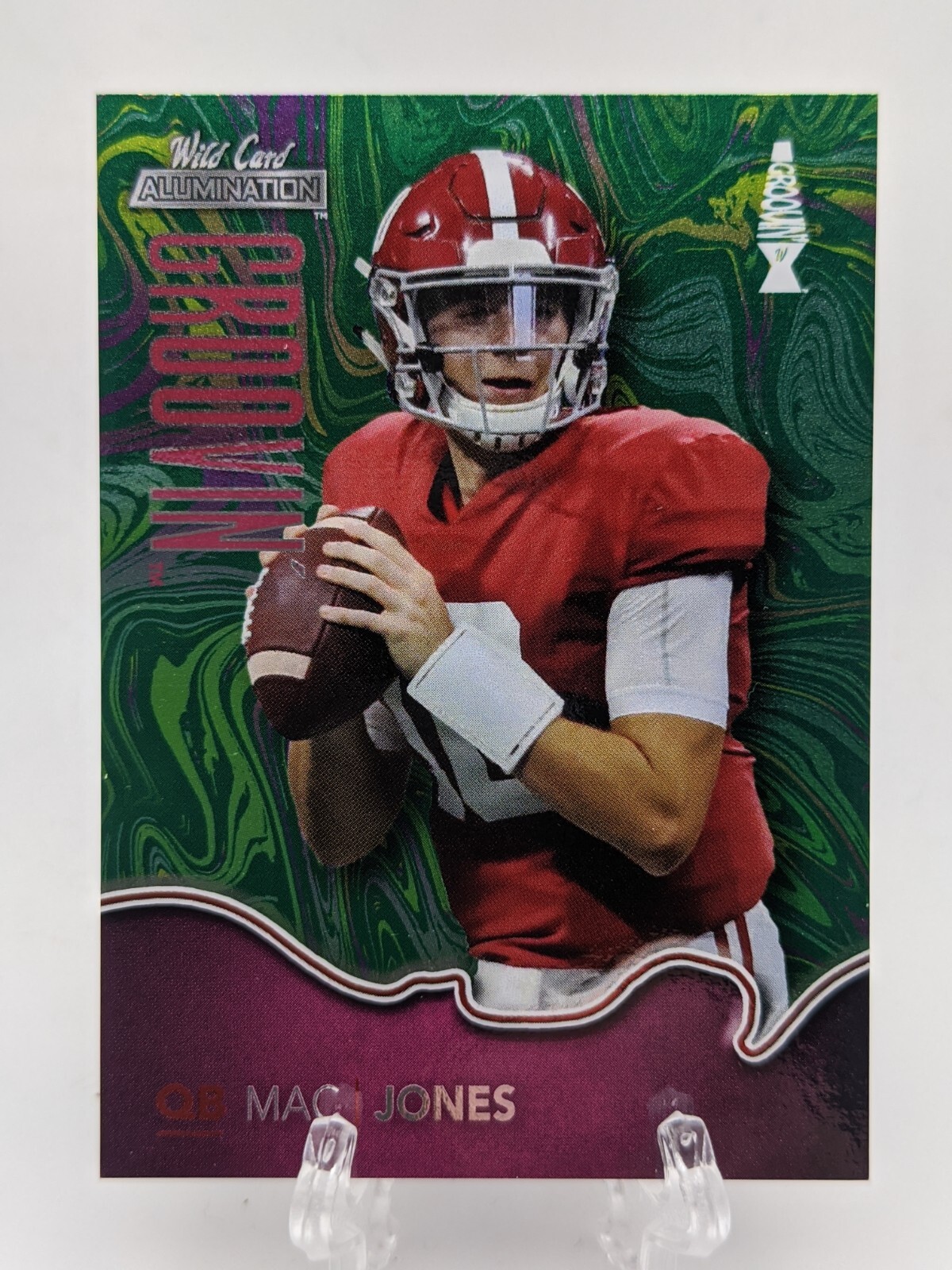 💥 2021 Wild Card Alumination Football Mac Jones Green Groovin Rookie # ...