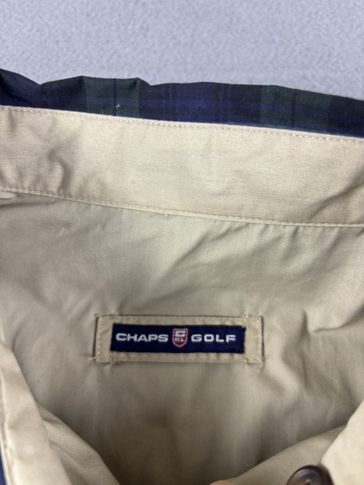 Vintage Chaps Ralph Lauren Jacket Men’s Medium Plaid Reversible Golf Bi ...