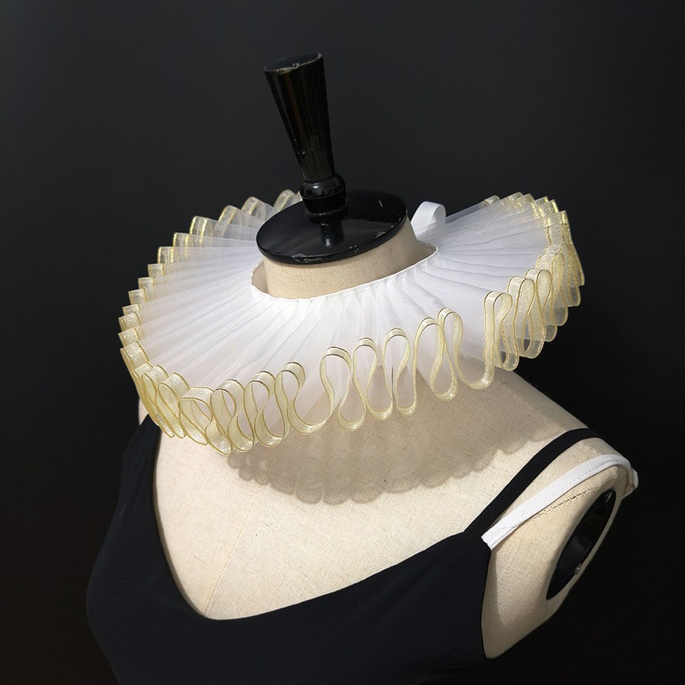 1Pcs Renaissance Neck Ruff Neck Ruff Detachable Collar Victorian Ruffle ...