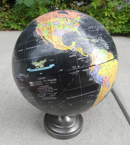 Replogle 12 inch Starlight Black World Globe Raised Relief w/ Silver ...